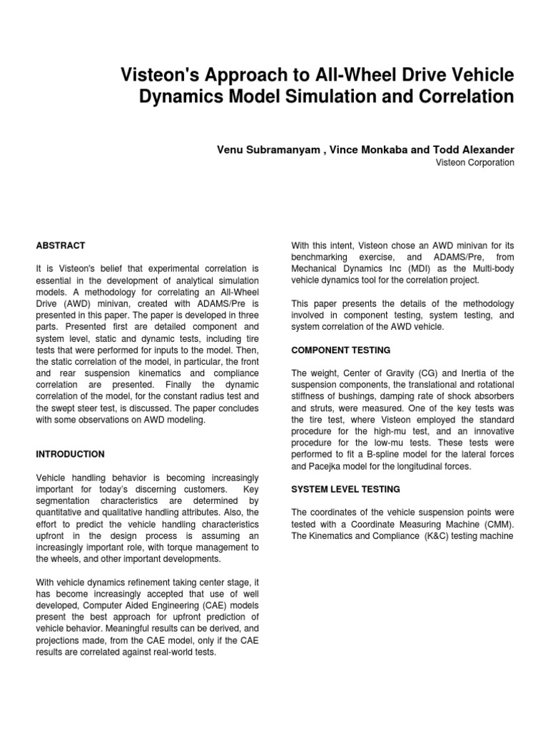 Visteon All Wheel Drive | PDF | Suspension (Vehicle) | Vehicle Technology