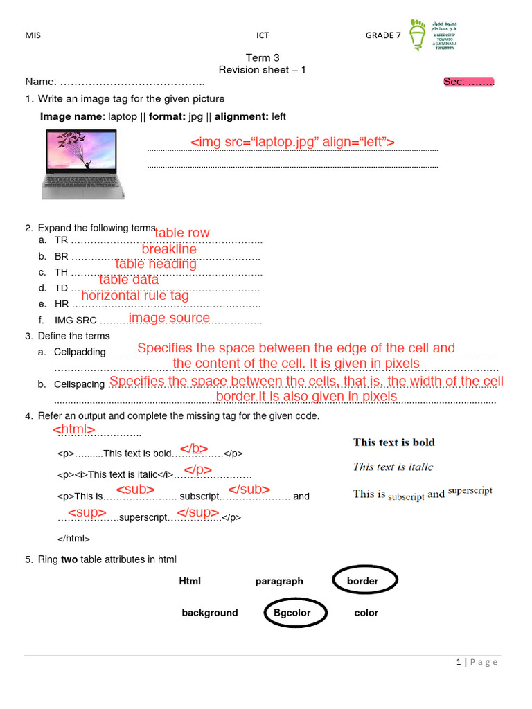 revision_sheet___1 | PDF | Graphic Design | Text
