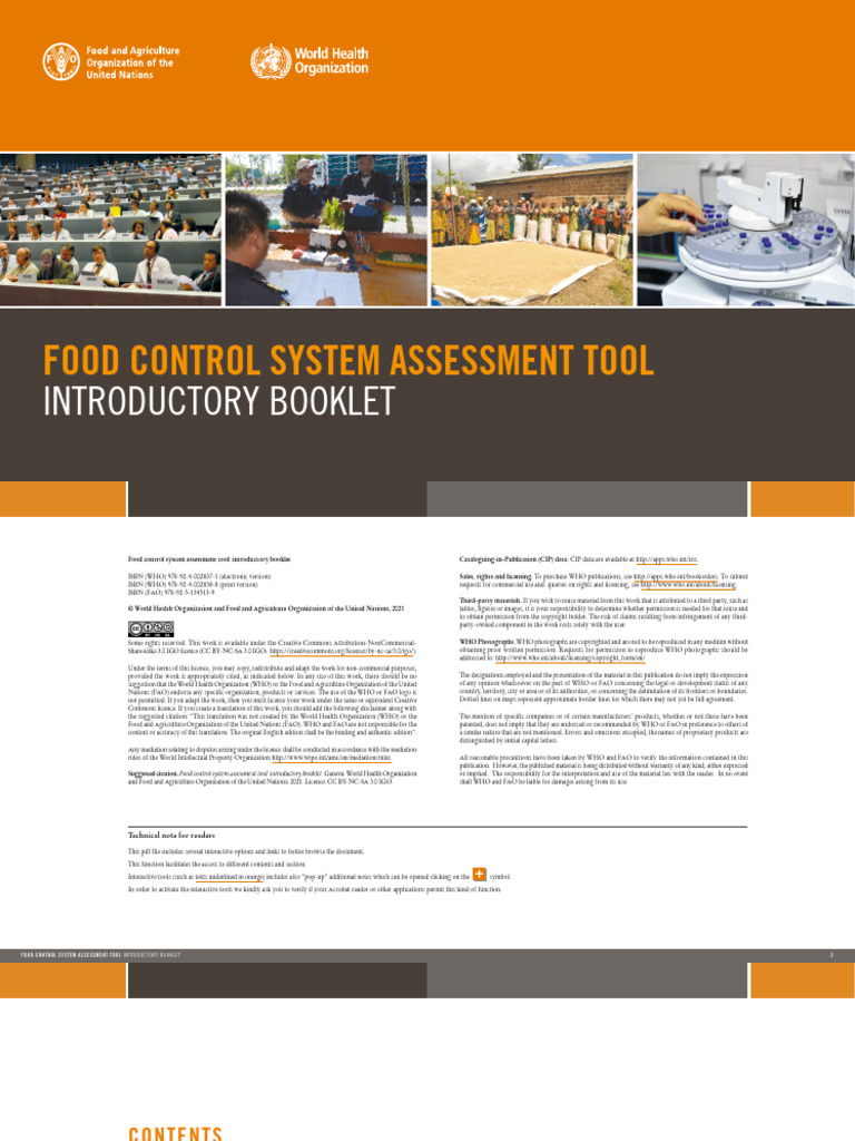 FCSA Tool Introductory Booklet 2021 | PDF | Food Safety | Creative ...