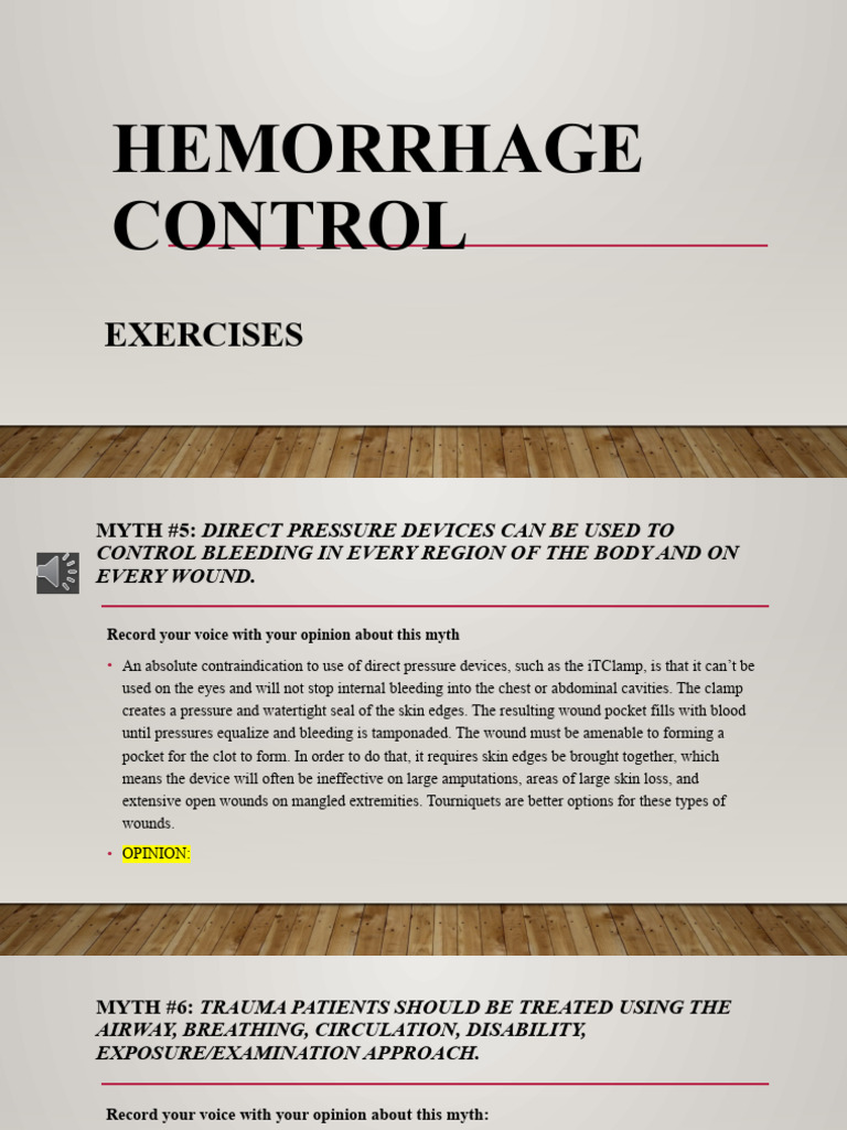 Exercise MYTH 5 To 9 WEEK 5 | PDF | Bleeding | Clinical Medicine