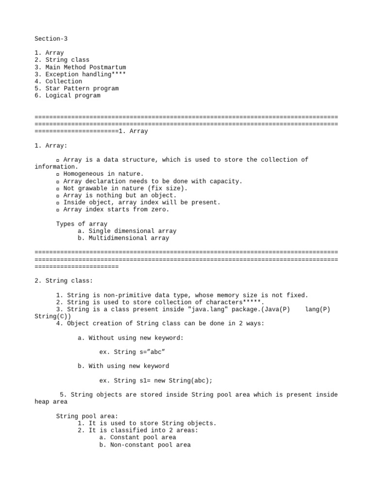 Java Section Iii Pdf Method Computer Programming Class Computer Programming