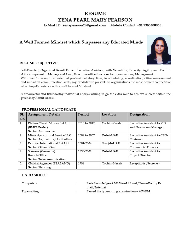 Zena Pearson - Resume | PDF
