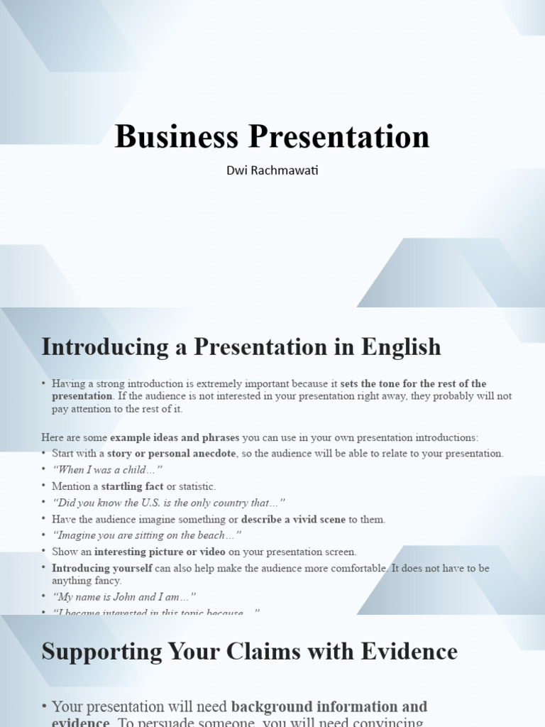 Business Presentation | PDF | Marketing | Business Plan