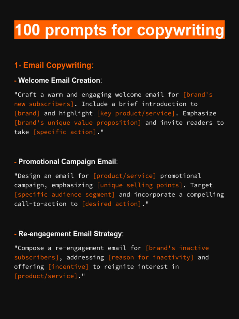 100 prompts for copywriting | PDF | Search Engine Optimization | Brand