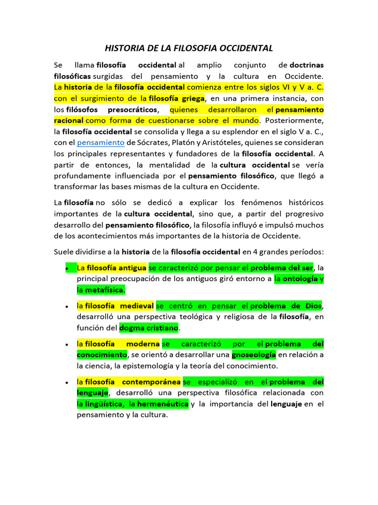 Historia de La Filosofia Occidental | PDF | Filosofía occidental ...