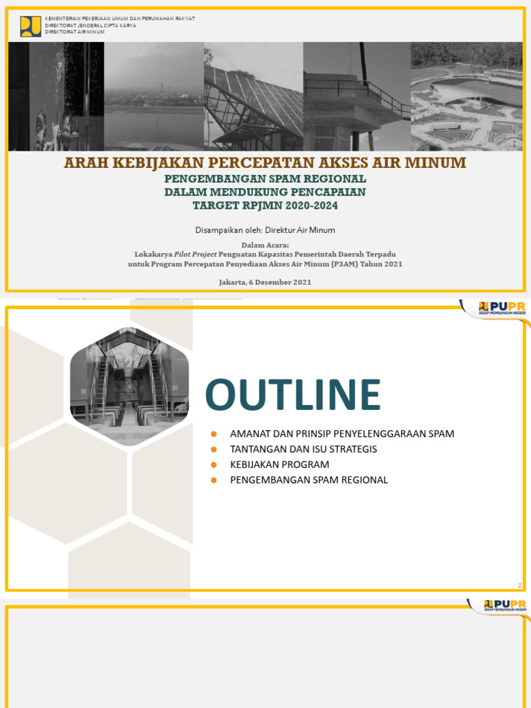 Arah Kebijakan Percepatan Akses Air Minum - Kementerian PUPR | PDF