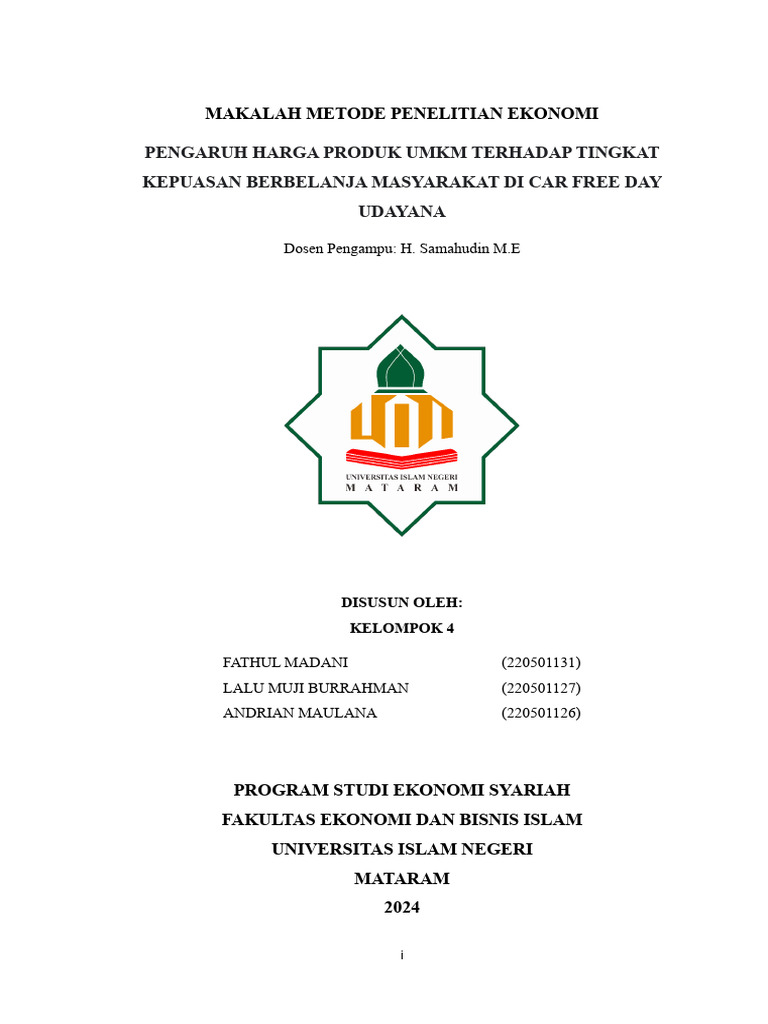 Kelompok 4 Metopen Kuantitatif | PDF | Bisnis