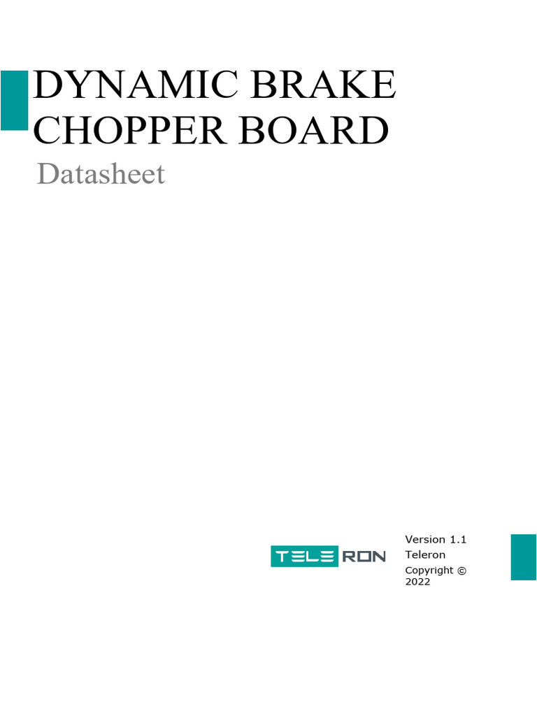 Dynamic Brake Chopper Data Sheet | PDF | Power Supply | Brake