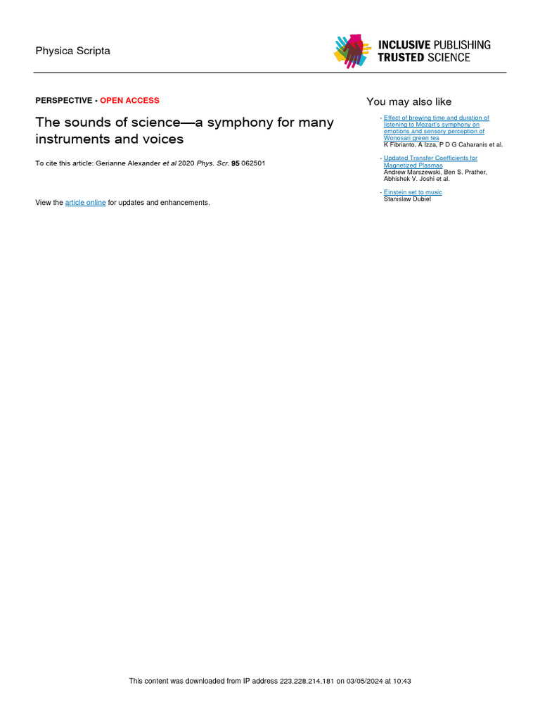 Science Symphony: A Multidisciplinary Perspective | PDF | Electrode | Anode