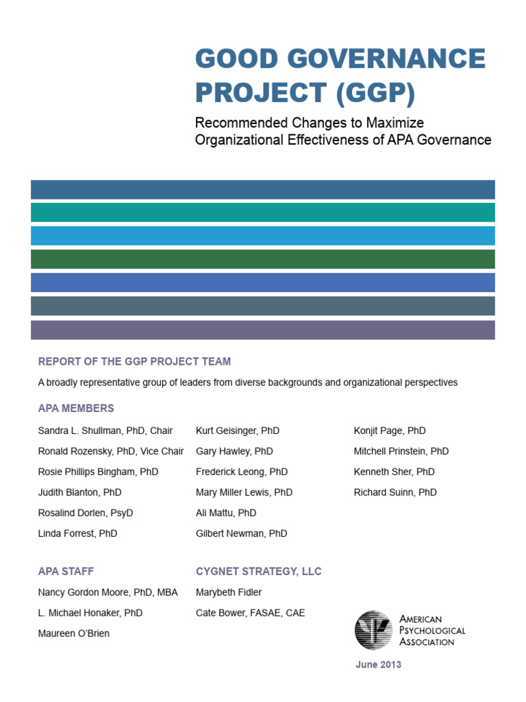 Good GovernanCe | PDF | Governance | American Psychological Association