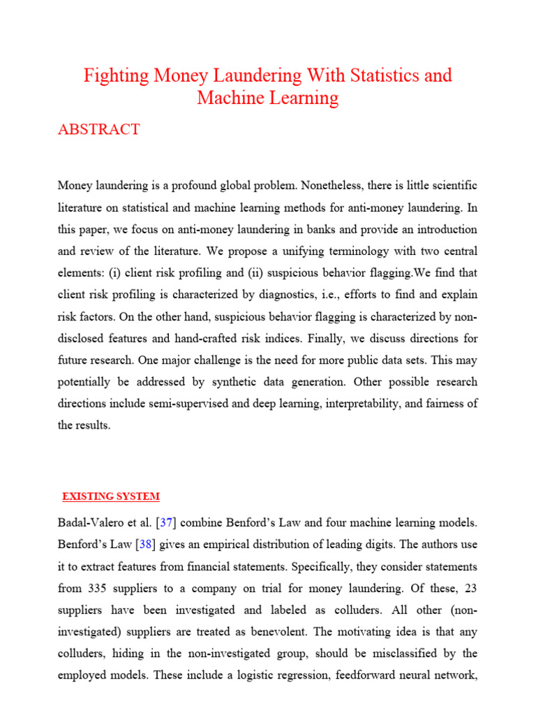 Fighting Money Laundering With Statistics and Machine Learning | PDF | Artificial Neural Network ...