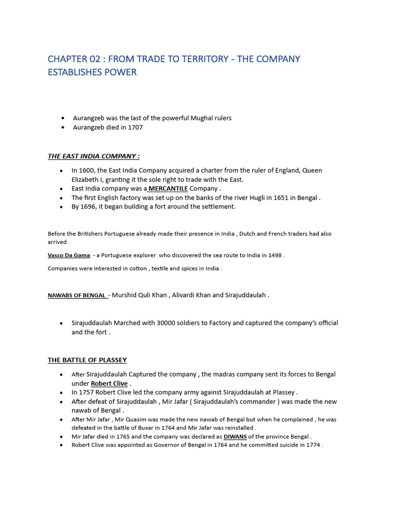 Chapter 02 History Class 8TH | PDF