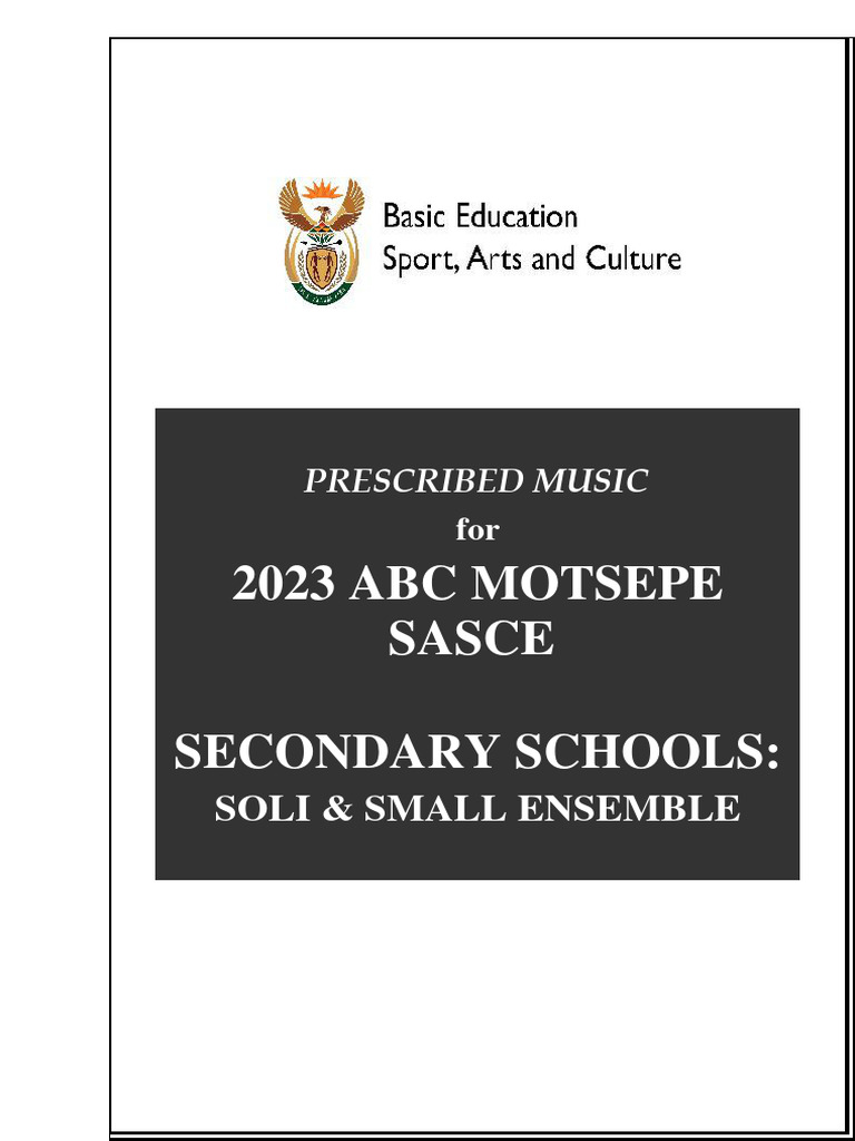 2023 SASCE Prescription Soli & SmallEnsembles | PDF | Quartet | Chamber ...