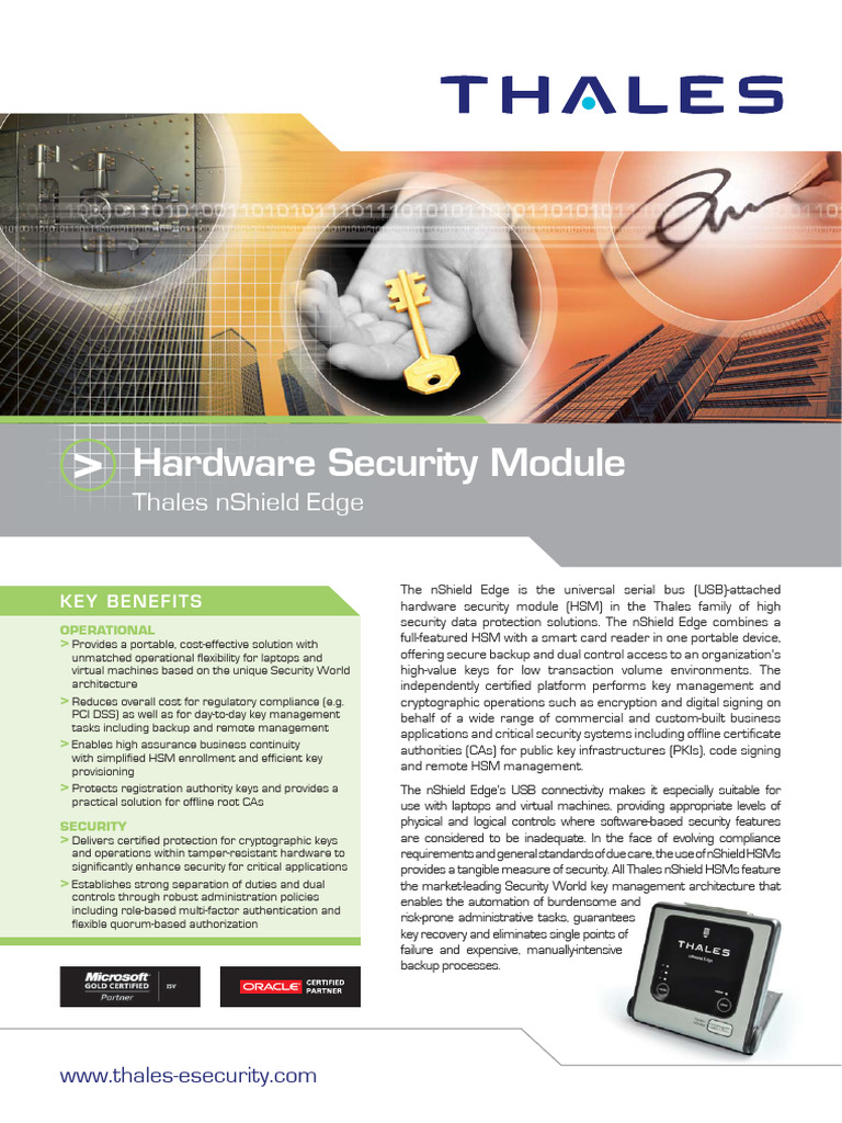 1403 HSM Nshield Edge Datasht - LR | PDF | Microsoft Windows | Security