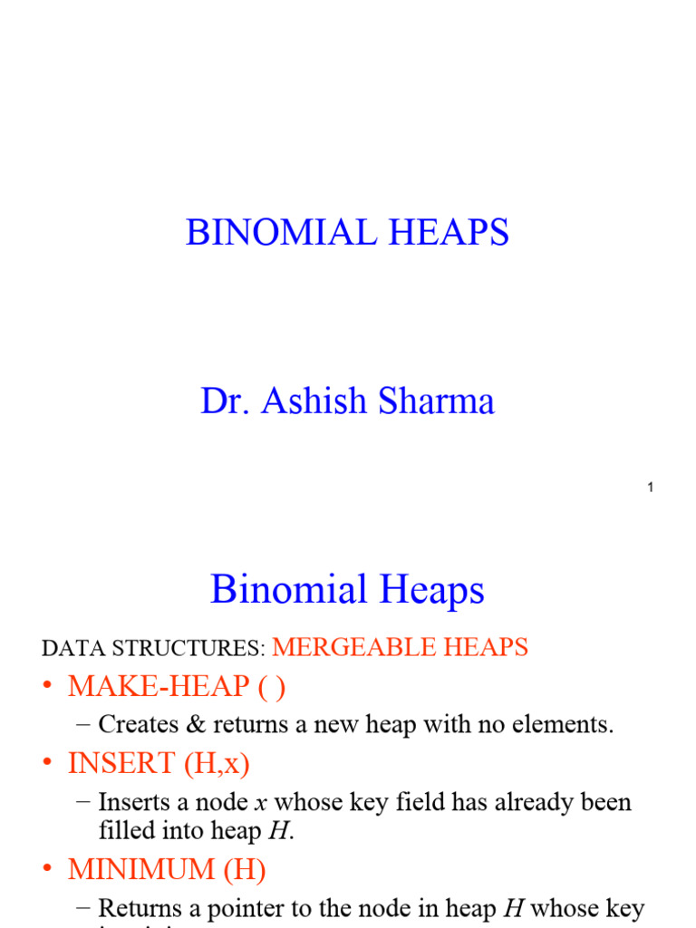 09 Binomial Heap | PDF | Algorithms And Data Structures 09 Binomial Heap | PDF | Algorithms And Data Structures
