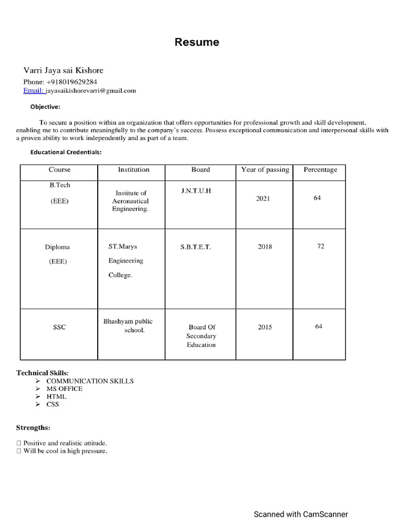 Jaya sai kishore Resume | PDF