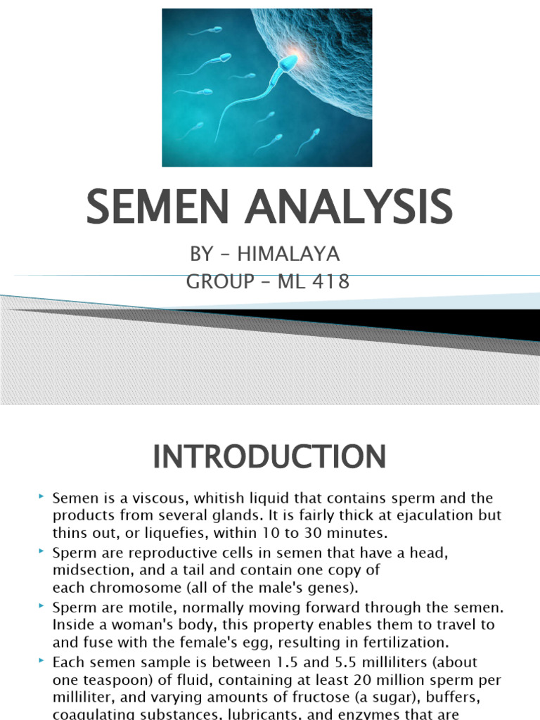 SEMEN ANALYSIS (HIMALAYA) | Download Free PDF | Semen | Infertility