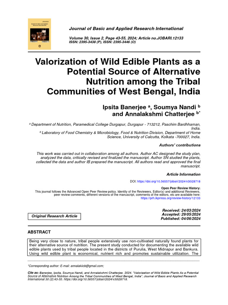 Tribal Nutrition: Wild Edible Plants | PDF | Foods | Vegetables