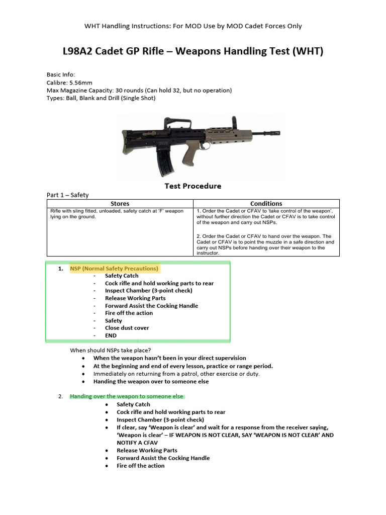 L98A2 Cadet GP Rifle WHT | Download Free PDF | Magazine (Firearms ...