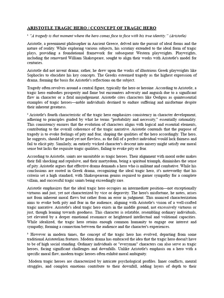 Tragic Hero | PDF | Tragedy | Hero