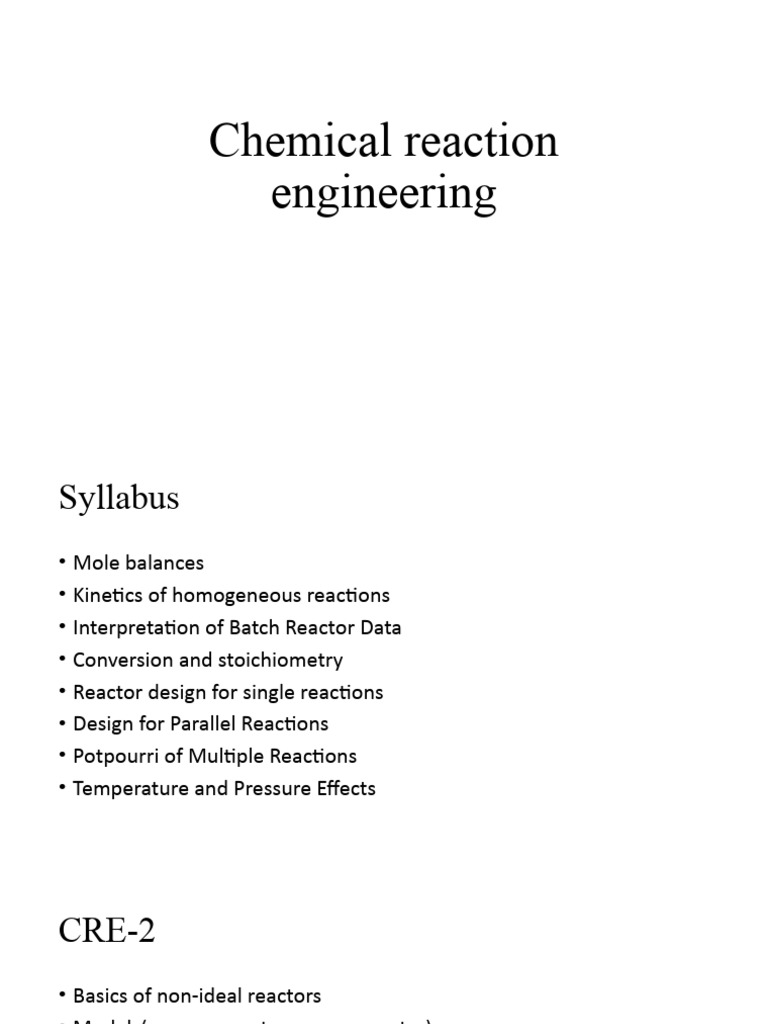 Chemical Reaction Engineering | PDF | Reaction Rate | Chemical Reactor