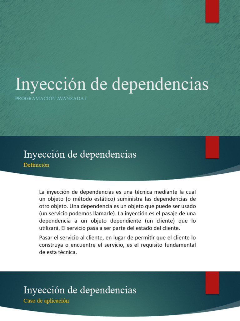 Unidad VII - 2 - Inyeccion de dependencias (2) | Descargar gratis PDF | Tecnologías de la ...