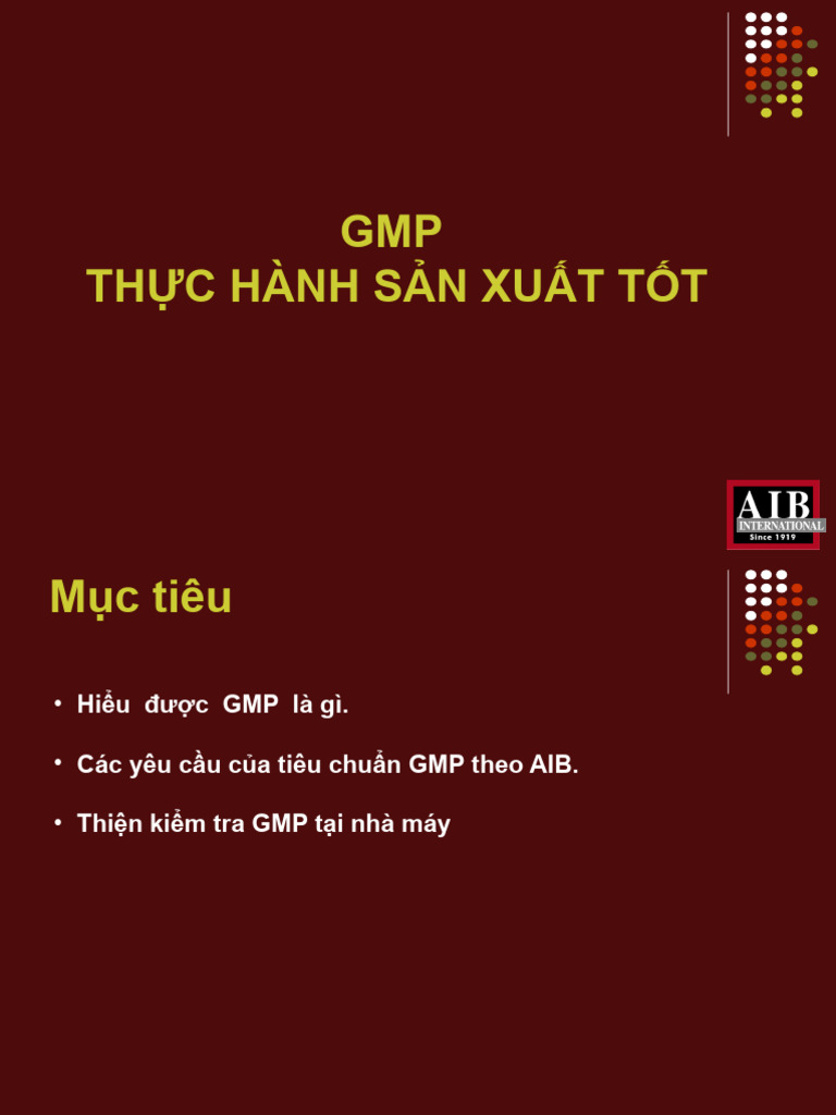 GMP Training | PDF