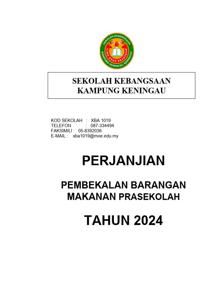 Surat Perjanjian Pembekal | PDF