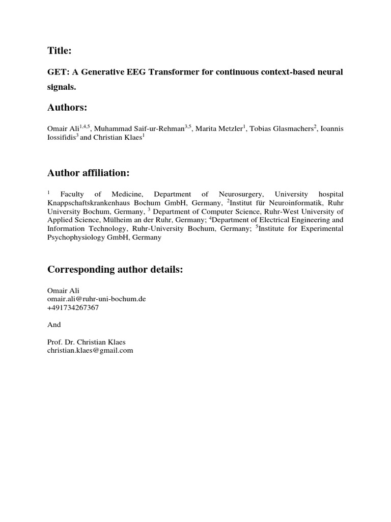 EEG Transformers for BCI Innovation | PDF | Spectral Density | Cognitive Science
