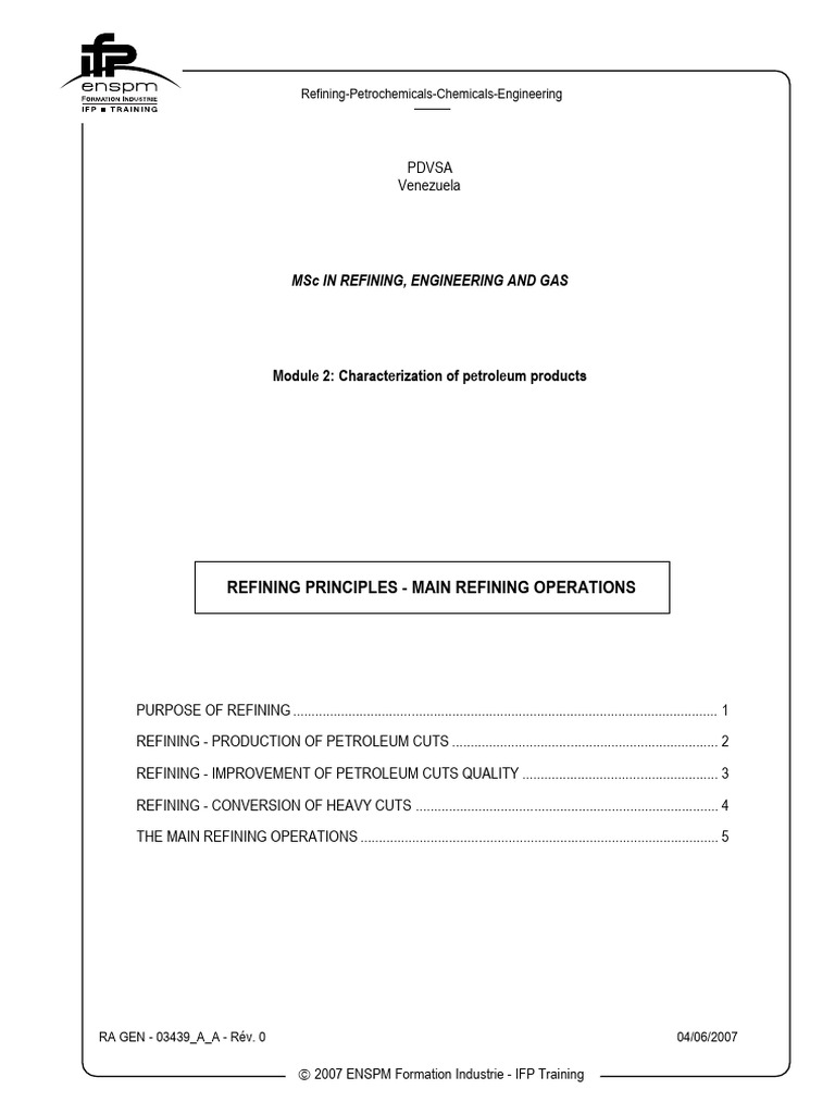 Refining Principles | PDF | Oil Refinery | Petroleum