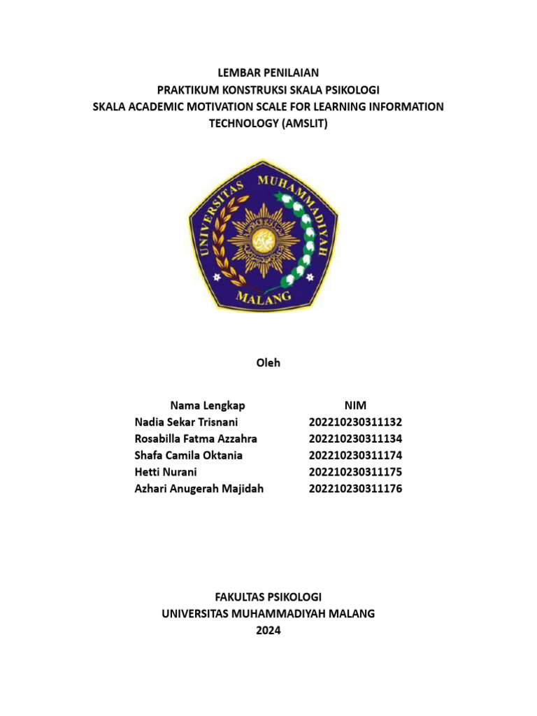 Expert Judgement Skala Academic Motivation Scale For Learning ...