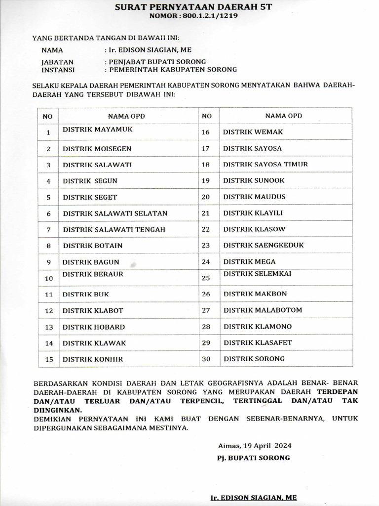 Surat Pernyataan PPK2 | PDF