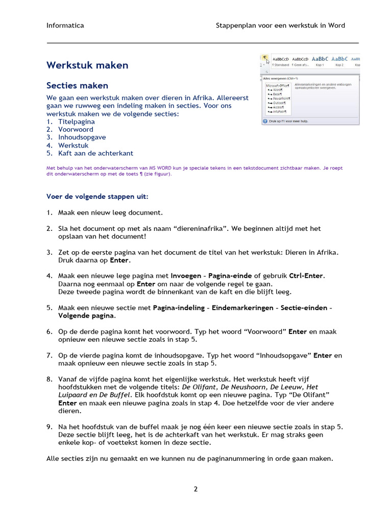 Maken Werkstuk Afi Met Ms-Word | PDF