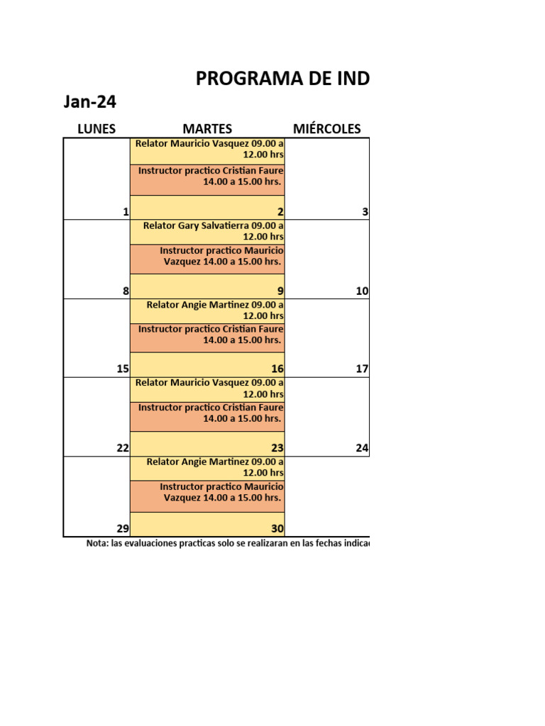 Programa de Inducciones Planta Matta 2024 | PDF