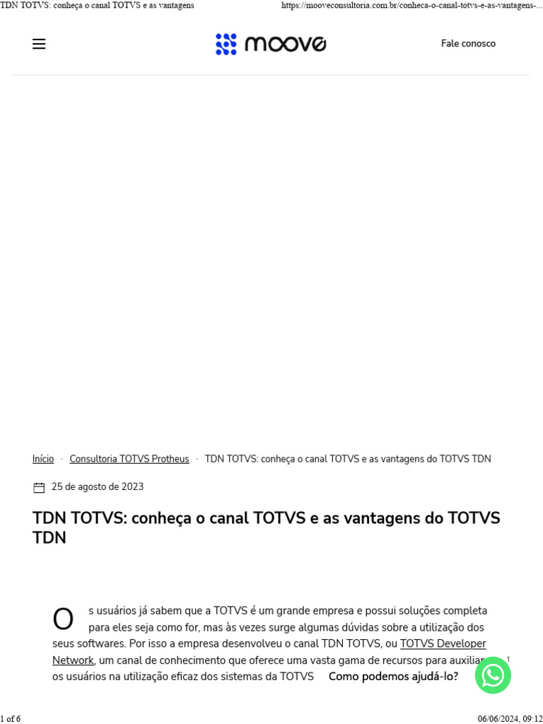 Vantagens do Canal TDN TOTVS | PDF | Tecnologia da Informação | Informática