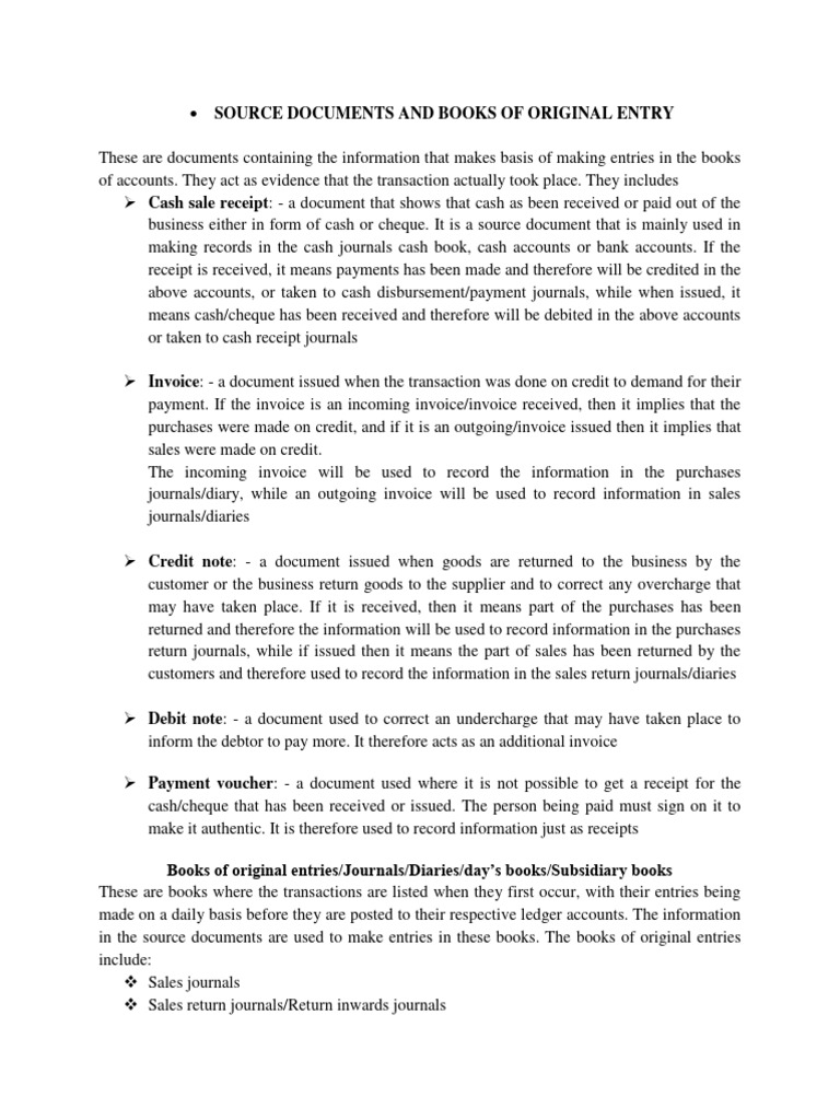 Source Documents in Accounting | PDF | Debits And Credits | Receipt