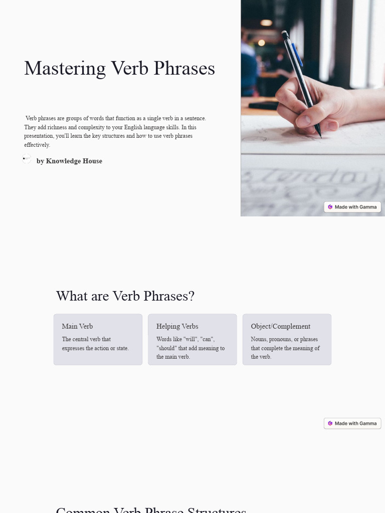 Mastering English Verb Phrases | PDF | Verb | Phrase