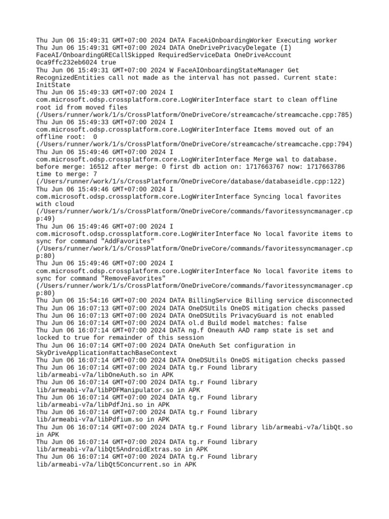 OneDrive Core Log Analysis 2024 | PDF | Computer File | Databases