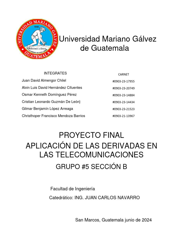 Projecto Final Calculo 1 Compuesto | Descargar gratis PDF | Modulación de frecuencia | Modulación