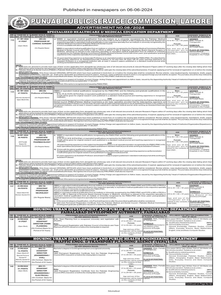Advt No-08-2024 06-06-2024 X7 Version | PDF | Doctor Of Medicine | Postgraduate Education