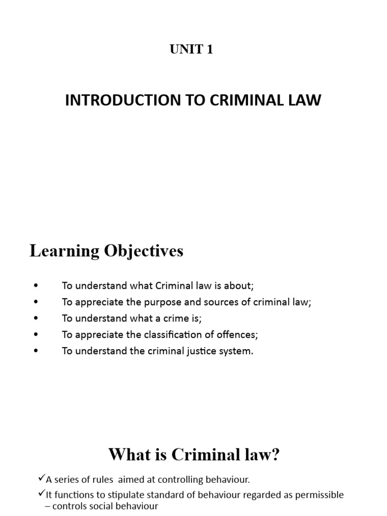 Unit 1 Criminal | PDF | Burden Of Proof (Law) | Crimes