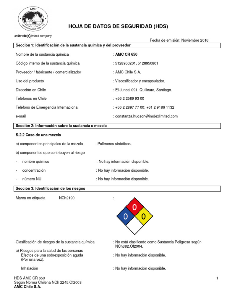 HDS AMC CR 650: Seguridad y Uso | PDF | Residuos | Agua
