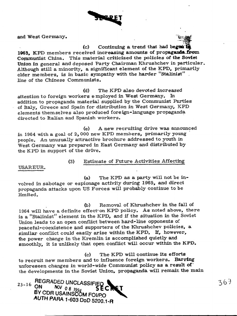 USAREUR Intelligence Estimate Part 10 | PDF