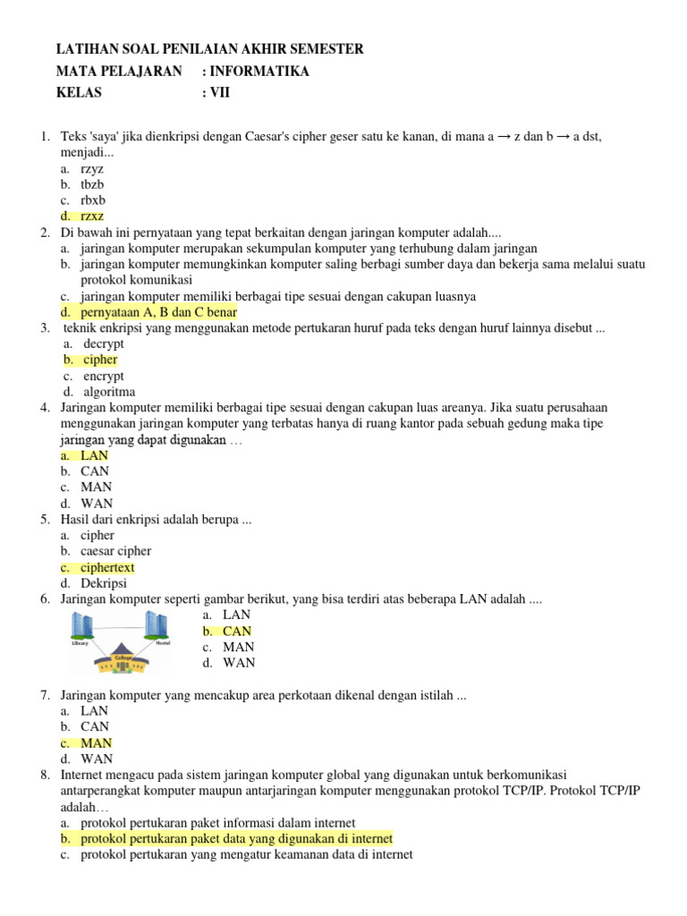 Latihan Soal Pat Informatika | PDF | Komputer