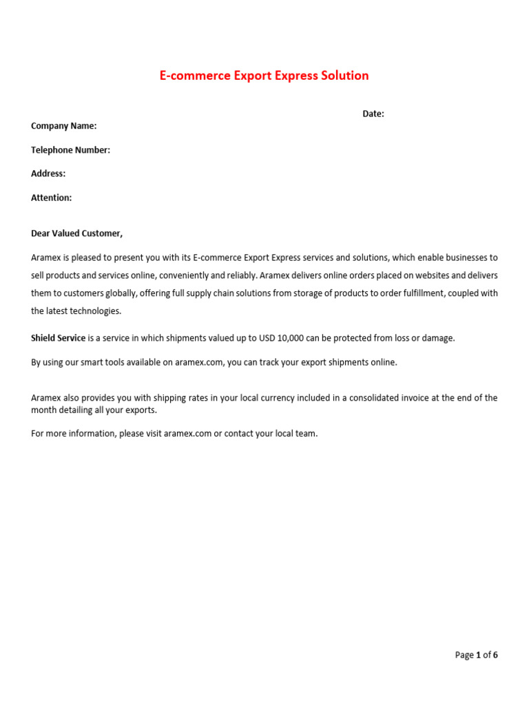 E-Commerce Export Express Offer | PDF | Receipt | United States Dollar