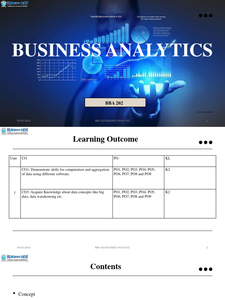 05-02-2024 Bba-202 Business Analytics 1 | PDF | Analytics | Data Analysis