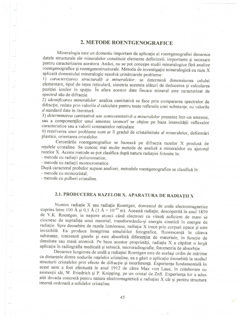 Metode Roentgenografice (Difractia de Raze X) | PDF