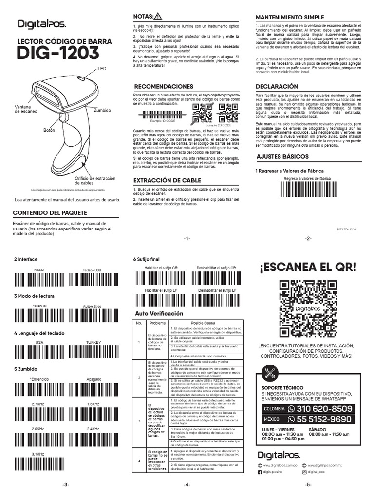 Manual DIG 1203 | PDF | Código de barras | Informática