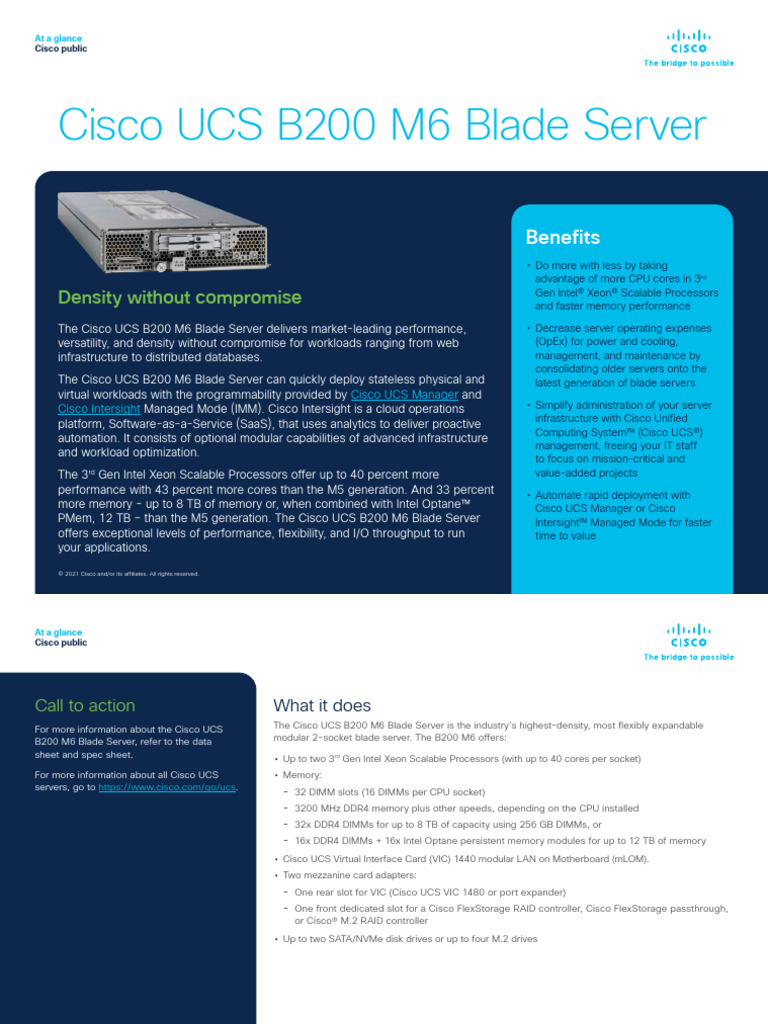 Cisco_UCS_B200_M6_Blade_Server_At_a_glance | PDF | Computer Science ...