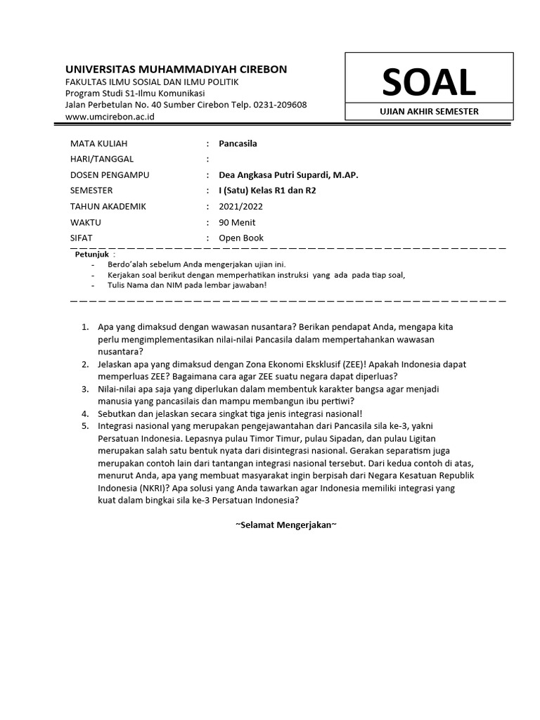 UAS Pancasila IPA Dea | PDF